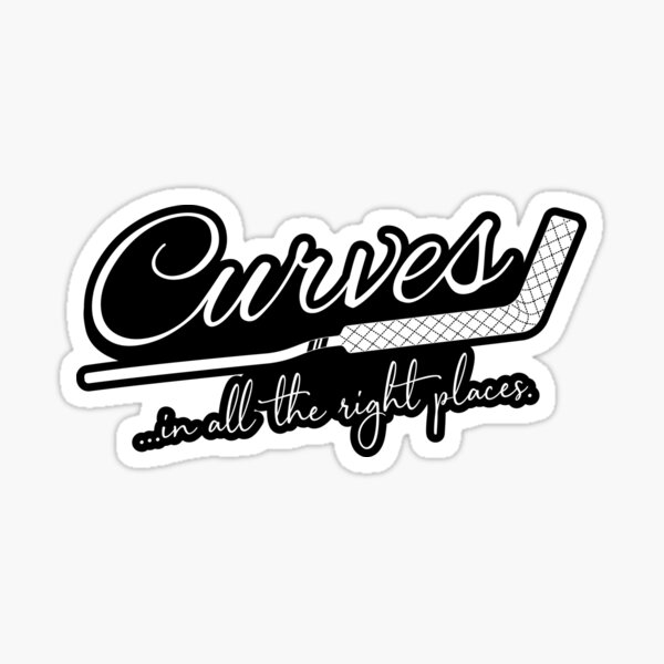 "Curtis Curves (in all the right places) Hockey Sticker" Sticker for ...