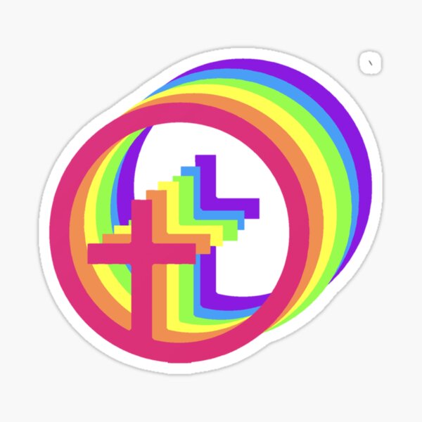 Rainbow Circle Cross Sticker For Sale By Kcabdelnour Redbubble