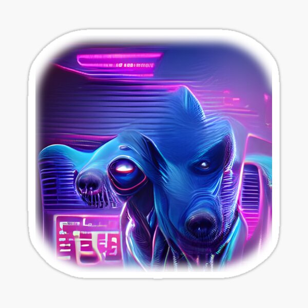 "Alien Dog" Sticker for Sale by ArtIntShop | Redbubble