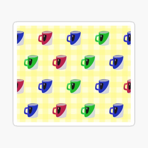 "Pattern of mugs" Sticker for Sale by janusa | Redbubble