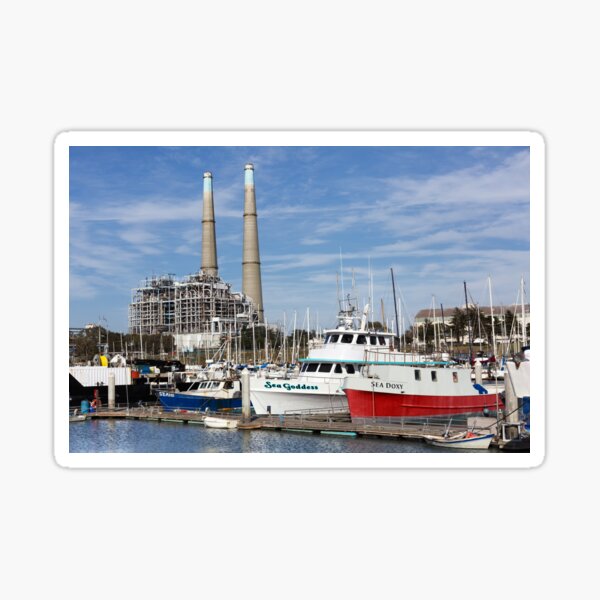 "Red White and Blue Vessels in Moss Landing Harbor" Sticker for Sale by ...
