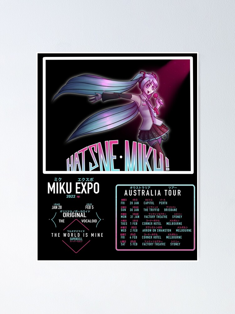 "Hatsune Miku AUS tour poster" Poster for Sale by ShortAndSad | Redbubble