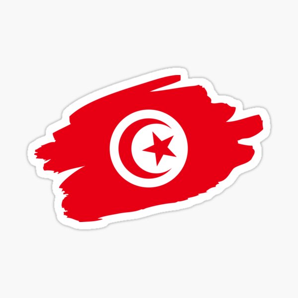 "Flag of Tunisia - Tunisian flag - Official flag of Tunisia" Sticker ...