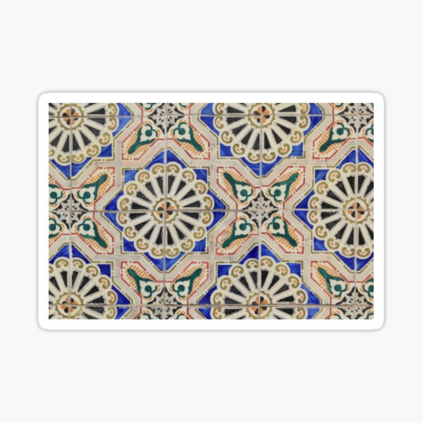 "Portuguese tiles Azulejo mosaic boho bohemian " Sticker for Sale by StudioAkubi | Redbubble
