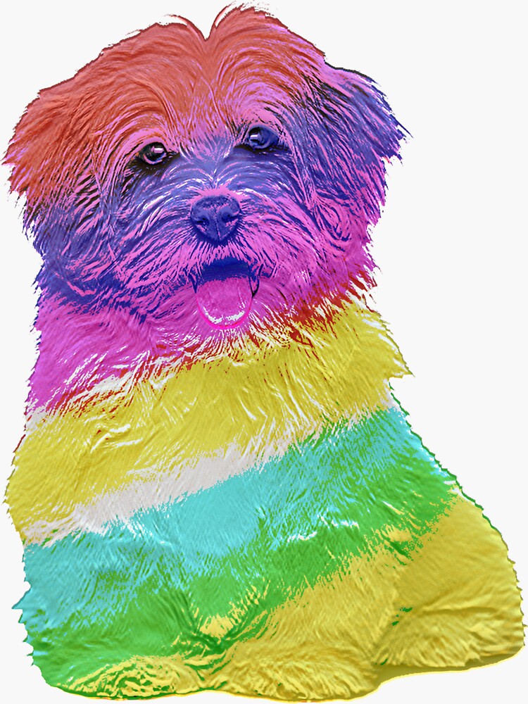 "cute innocent stylish colorful dog." Sticker for Sale by kochik-o ...