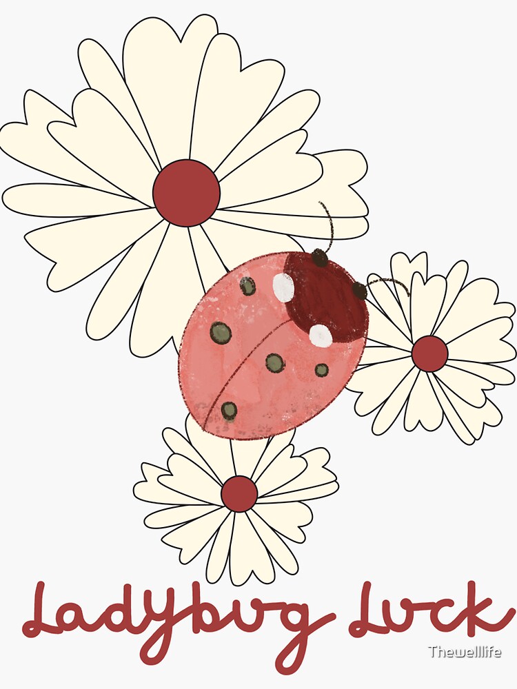 "Ladybug Luck" Sticker for Sale by Thewelllife | Redbubble