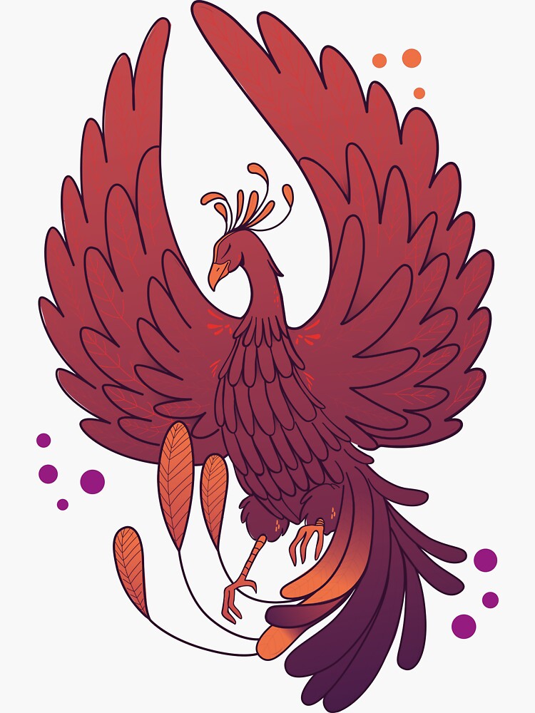 "hand drawing phoenix bird" Sticker for Sale by ayoubbkm | Redbubble