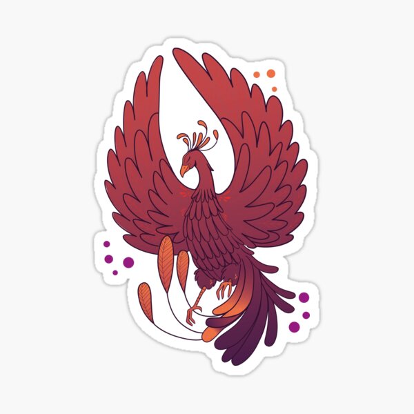 "hand drawing phoenix bird" Sticker for Sale by ayoubbkm | Redbubble