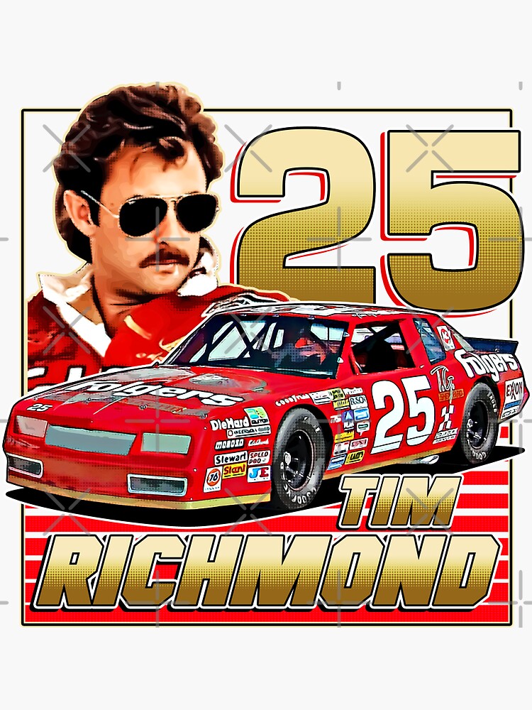 "Tim Richmond 25 Nascar driver retro 80s style" Sticker for Sale by ...