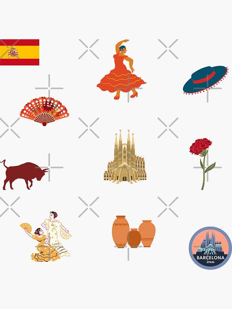 "Spain " Sticker for Sale by silviaol | Redbubble