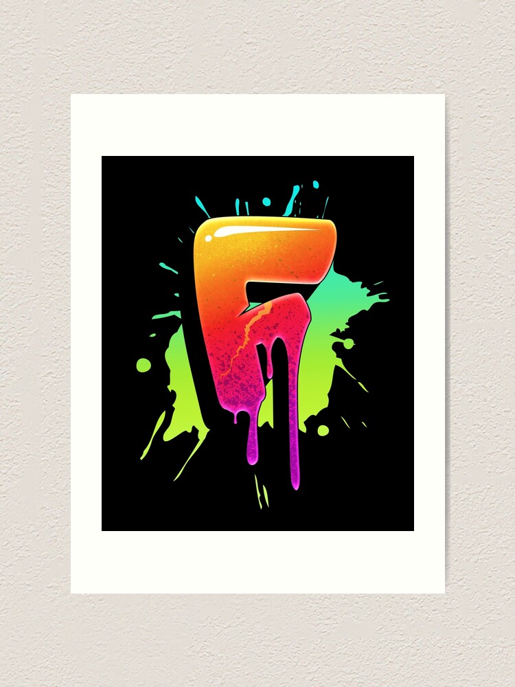 "Graffiti Letters F Letter Colorful Paint Splash Style" Art Print for ...