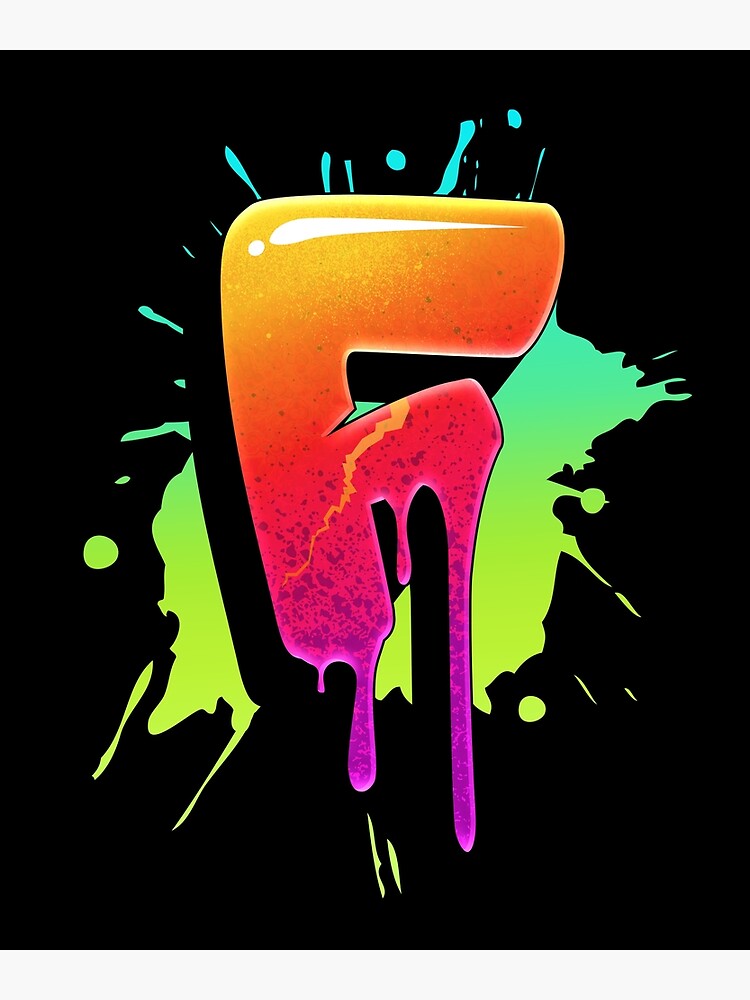"Graffiti Letters F Letter Colorful Paint Splash Style" Poster for Sale ...