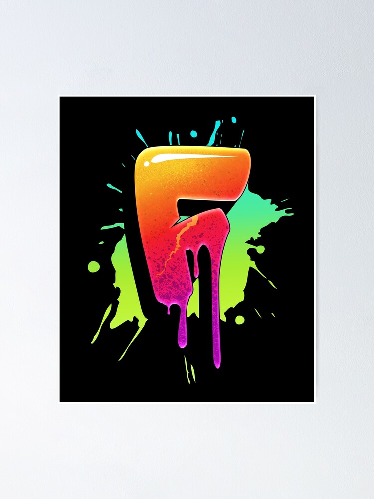 "Graffiti Letters F Letter Colorful Paint Splash Style" Poster for Sale ...