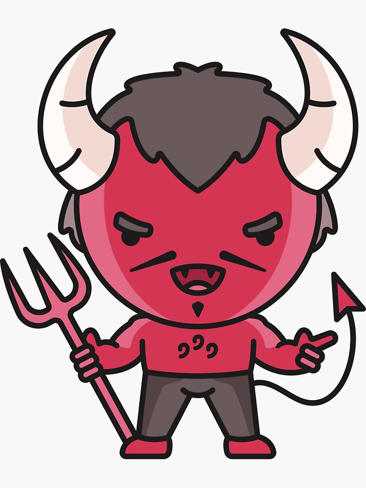 "Kawaii Cute Devil Cartoon" Sticker for Sale by TwoTenDesign | Redbubble