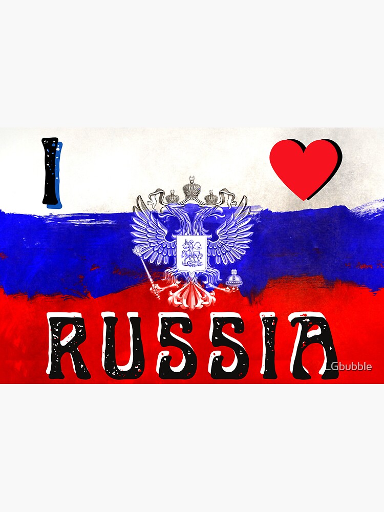 "I LOVE RUSSIA Russian Flag and Emblem Patriotic Pro Russia " Sticker ...