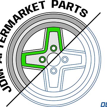"Green JDM Wheels V2" Sticker by goldentuners | Redbubble
