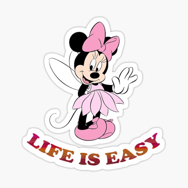 "LIFE IS EASY" Sticker for Sale by monetmoon | Redbubble