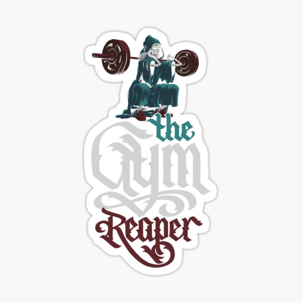 "The Gym Reaper" Sticker for Sale by polliadesign | Redbubble