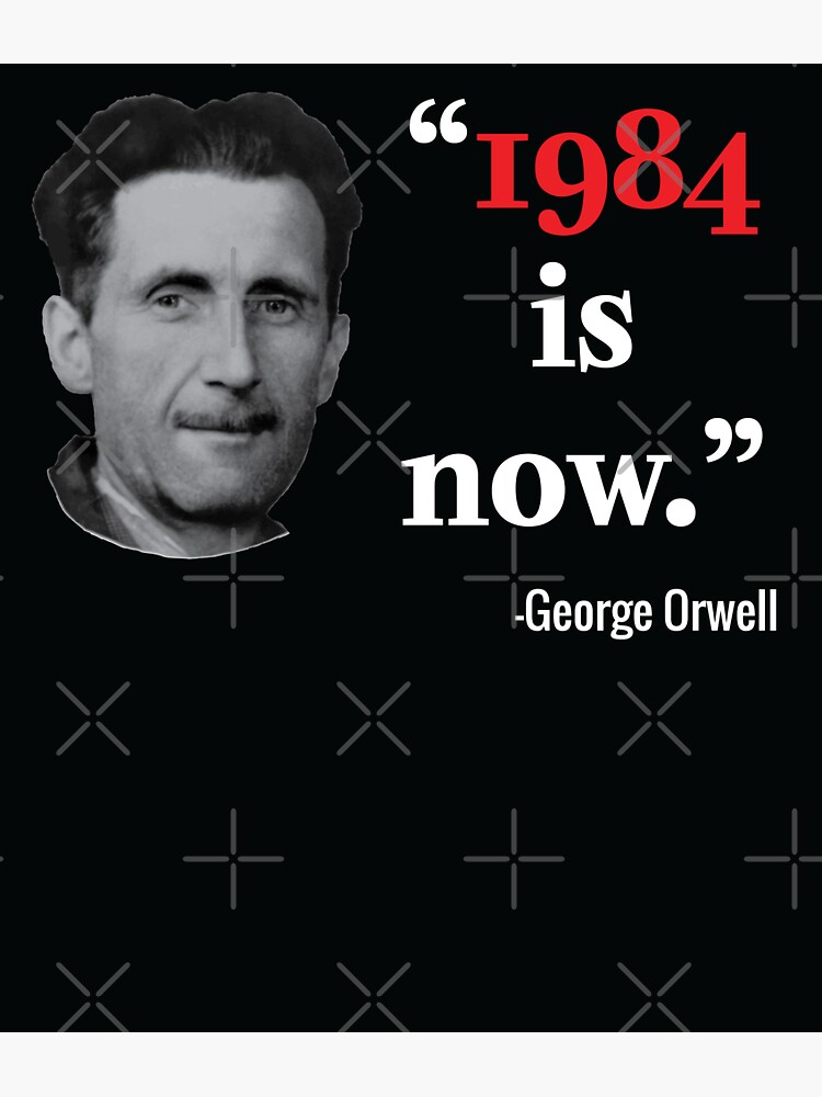 "1984 is NOW (white text) - Political" Sticker for Sale by cartoon ...