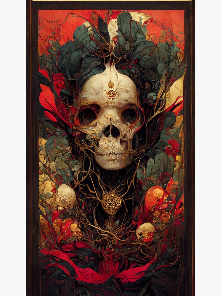 "Red elemental skull" Sticker for Sale by jimclyde | Redbubble