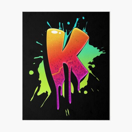 "Graffiti Letters K Letter Colorful Paint Splash Style" Art Board Print ...