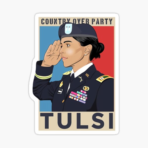 "Veteran Tulsi Gabbard 2020 Country Over Party" Sticker for Sale by ...