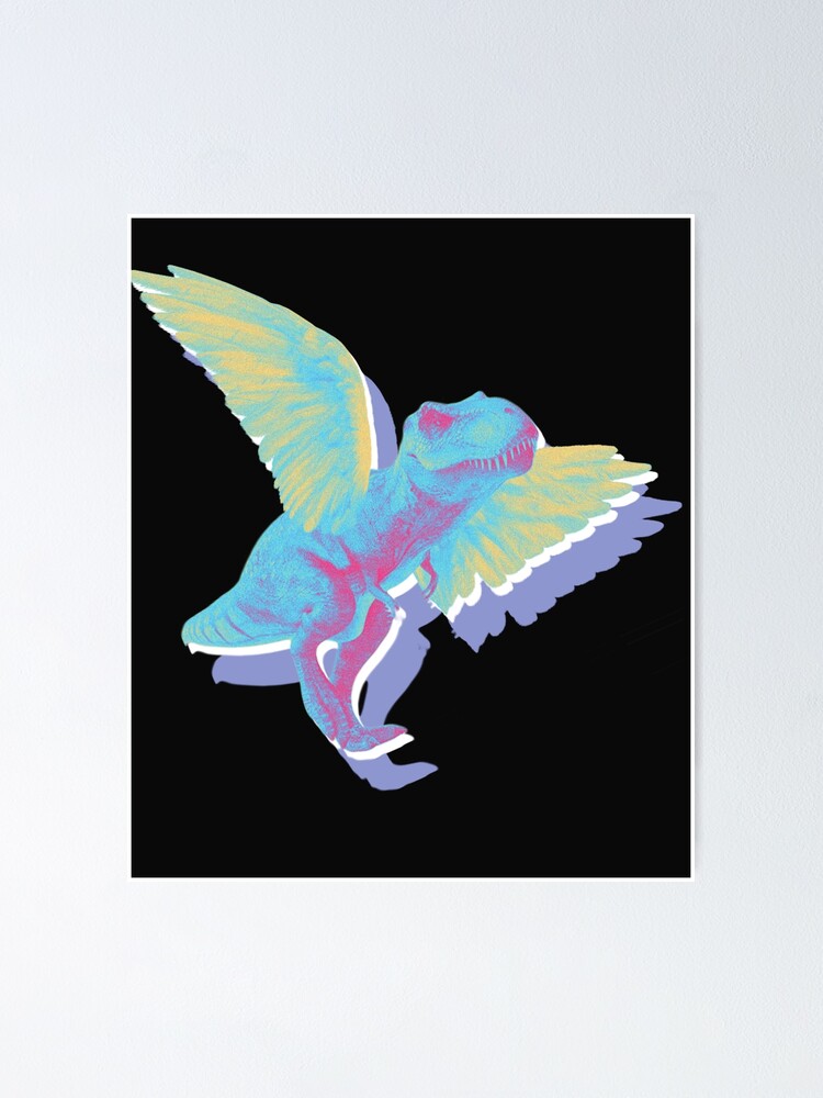 "tyrannosaurus rex, t-rex, dinosaur, winged dinosaur" Poster for Sale ...