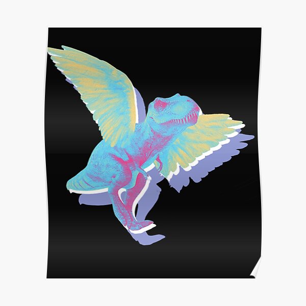 "tyrannosaurus rex, t-rex, dinosaur, winged dinosaur" Poster for Sale ...