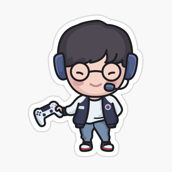 "Kawaii Cute Korean Gamer Kid Cartoon" Sticker for Sale by TwoTenDesign ...