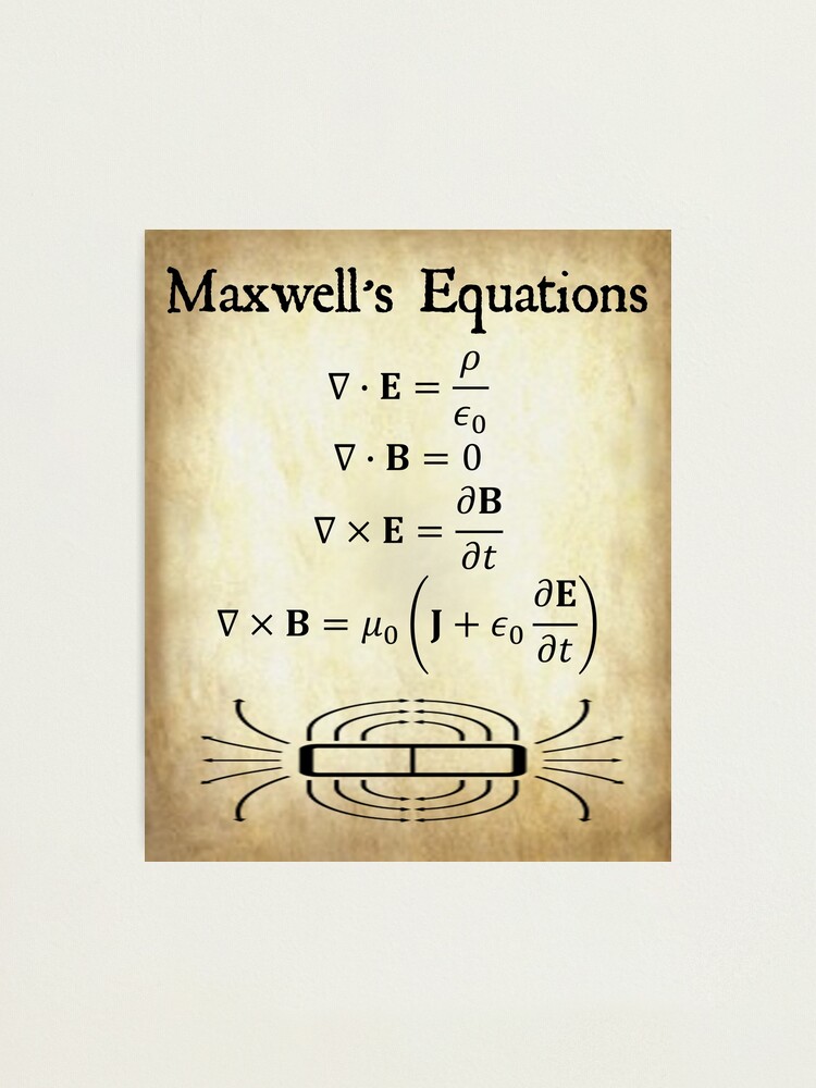 Lámina fotográfica «Ecuaciones de Maxwell Físico Matemático Diseño de ...