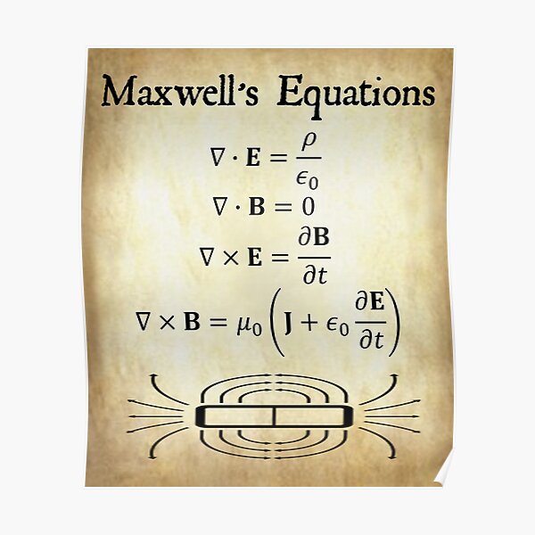 Póster «Ecuaciones de Maxwell Físico Matemático Diseño de matemáticas ...