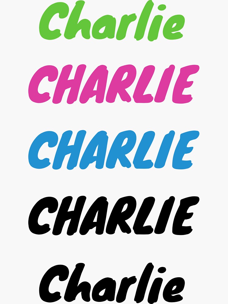 "Charlie" Sticker for Sale by PODdezaine | Redbubble