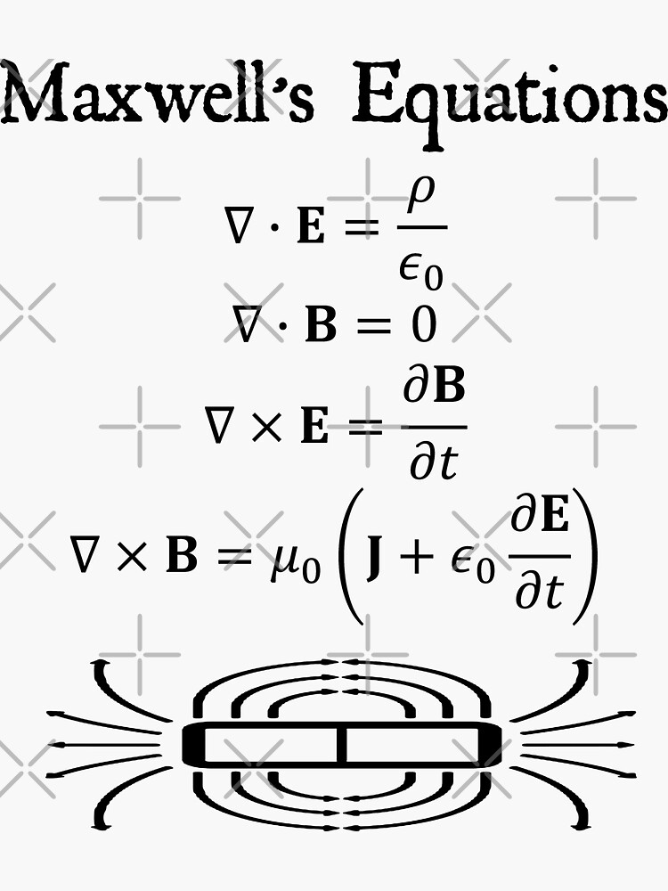 Pegatina «Ecuaciones de Maxwell Físico Matemático Diseño de matemáticas ...