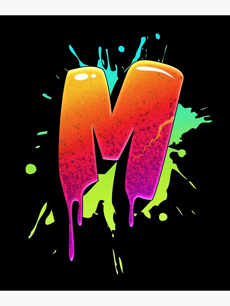 Poster « Lettres Graffiti M Lettre Style Éclaboussure De Peinture ...