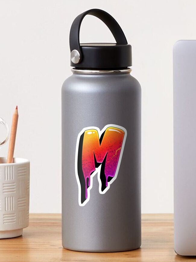 "Graffiti Letters M Letter Colorful Paint Splash Style" Sticker for ...