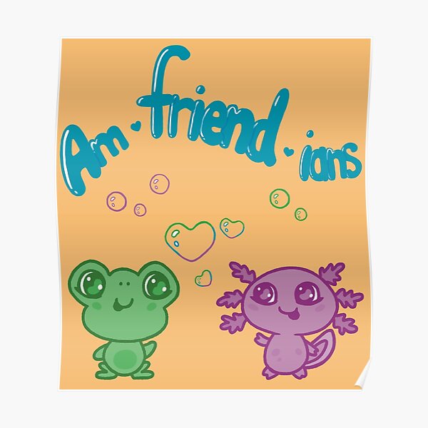 "Frog Axolotl Best Friends" Poster for Sale by CharacterAlley | Redbubble