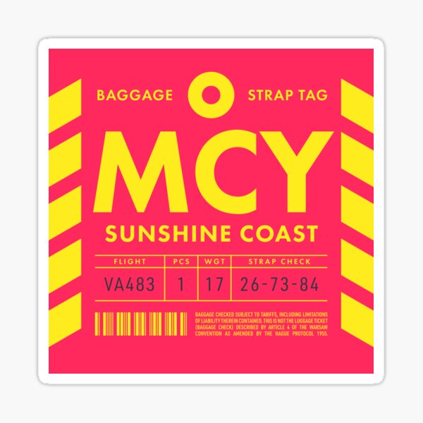 "Luggage Tag D - MCY Sunshine Coast Australia" Sticker for Sale by ...