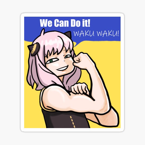 "Buff Anya Forger x Rosie the Riveter" Sticker for Sale by charsheee ...