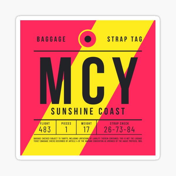 "Luggage Tag E - MCY Sunshine Coast Australia" Sticker for Sale by ...