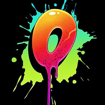 "Graffiti Letters O Letter Colorful Paint Splash Style" Sticker for ...