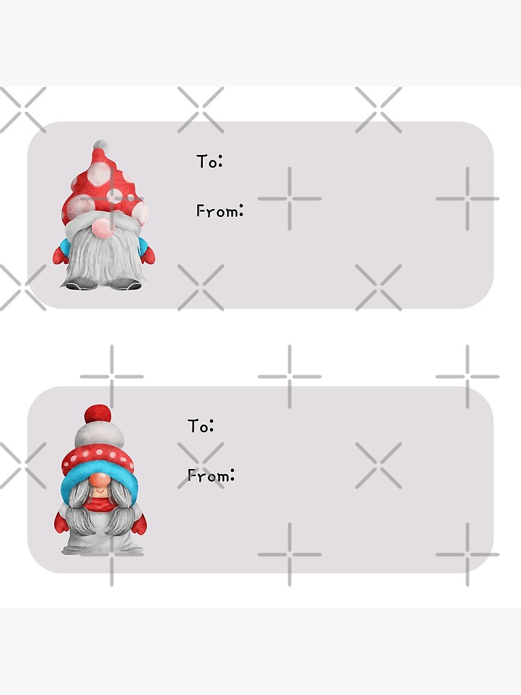 "Cute Watercolor Gnomes Christmas Present Labels Holiday Gift Tags ...
