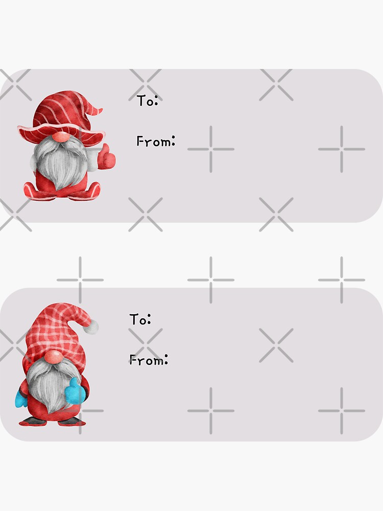 "Cute Watercolor Gnomes Christmas Present Labels Holiday Gift Tags ...