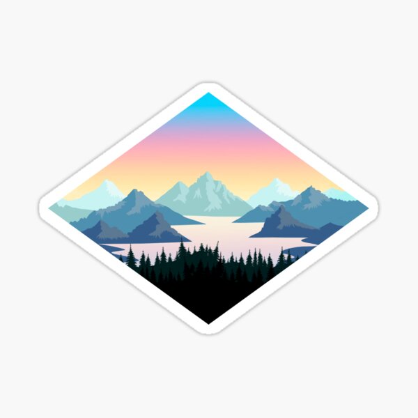 "Forest Mountain Sunset Diamond" Sticker for Sale by SJMexplores ...