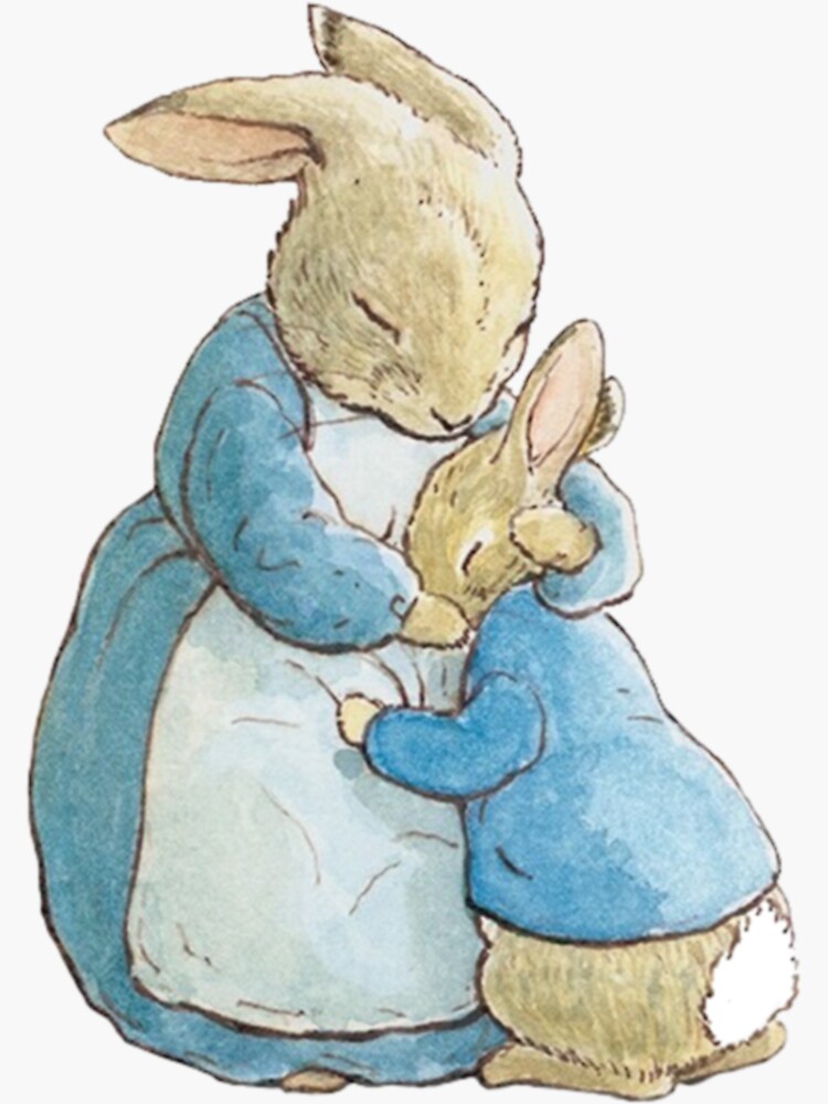 "Peter Rabbit And His Mother " Sticker for Sale by ClayaMoore | Redbubble