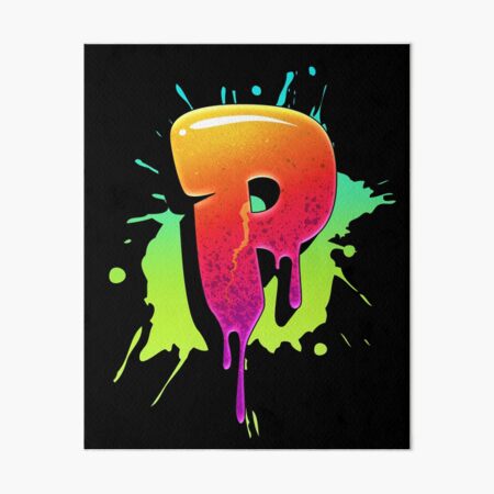 "Graffiti Letters P Letter Colorful Paint Splash Style" Art Board Print ...