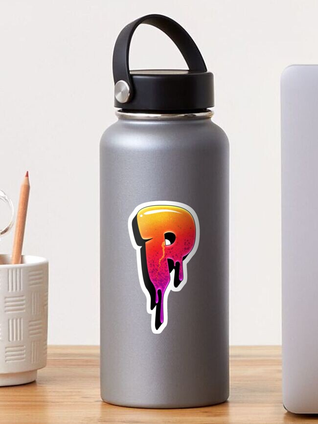 "Graffiti Letters P Letter Colorful Paint Splash Style" Sticker for ...