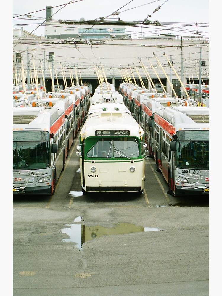 "SF Muni Marmon-Herrington Trolley Bus" Sticker for Sale by AnselsShop ...