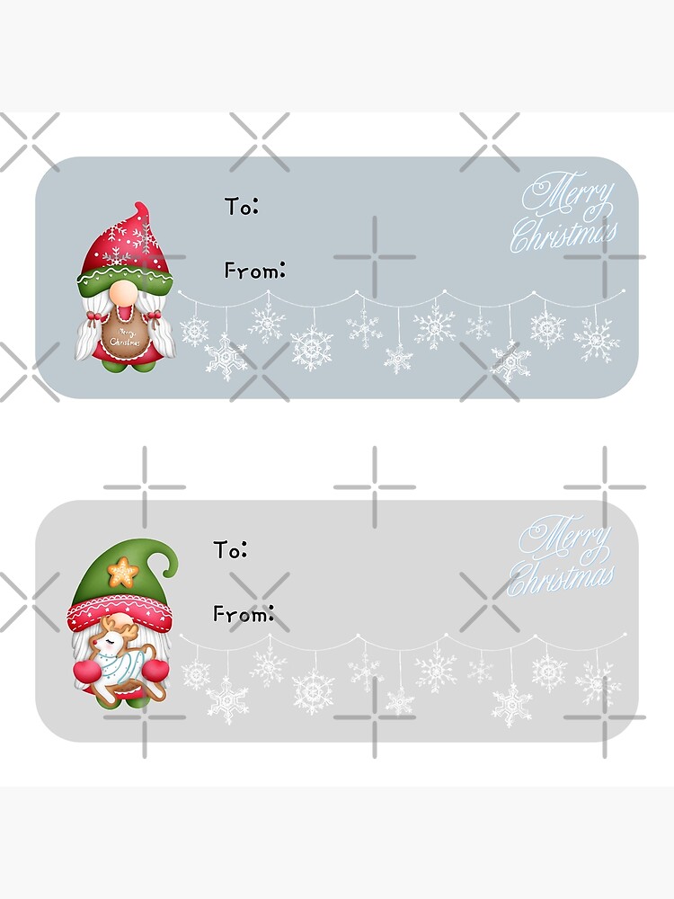 "Cute Watercolor Gnomes Christmas Present Labels Holiday Gift Tags ...