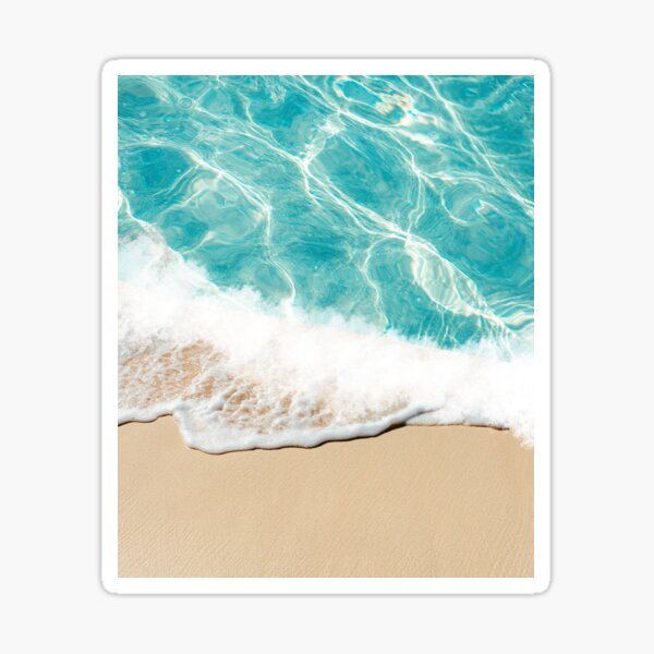 "Turquoise Blue Beach Sand and Waves Design" Sticker for Sale by ...