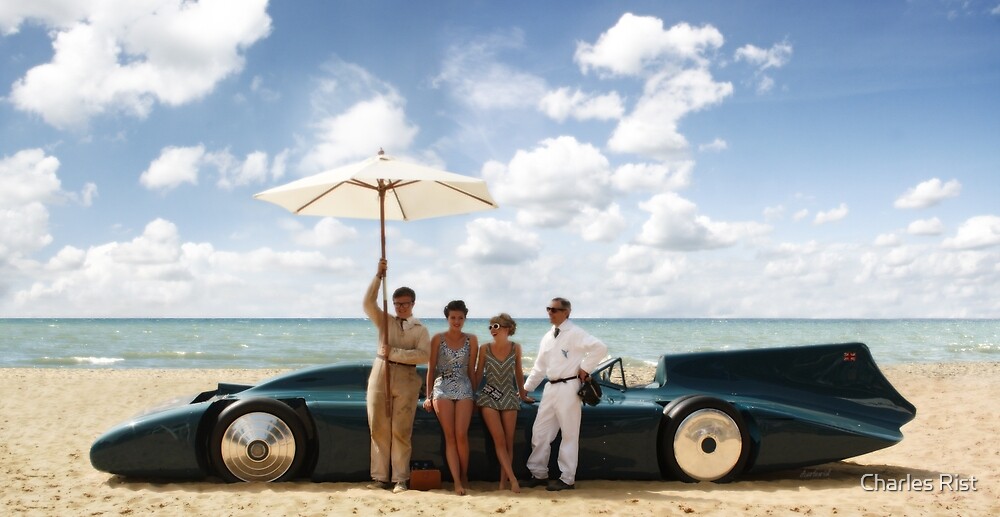 "Bluebird V on Daytona Beach" by Charles Rist | Redbubble